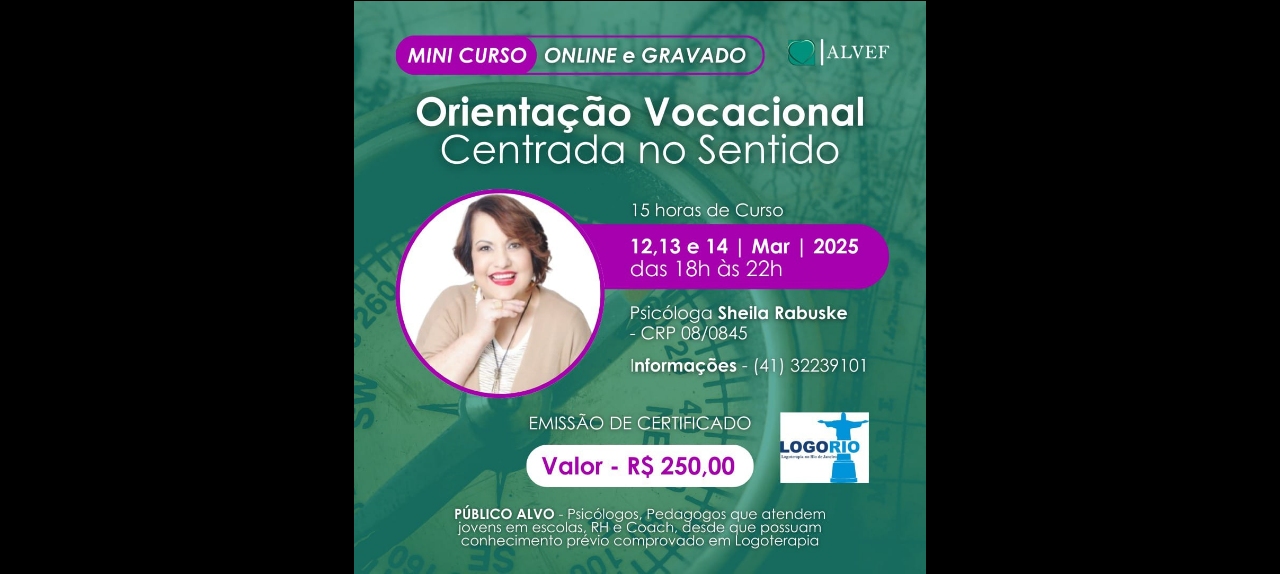 Curso "Orientação Vocacional Centrada no Sentido"