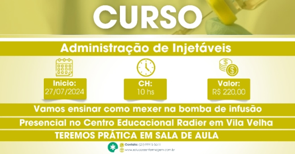 CURSO DE ADMINISTRAÇÃO DE MEDICAMENTOS INJETÁVEIS
